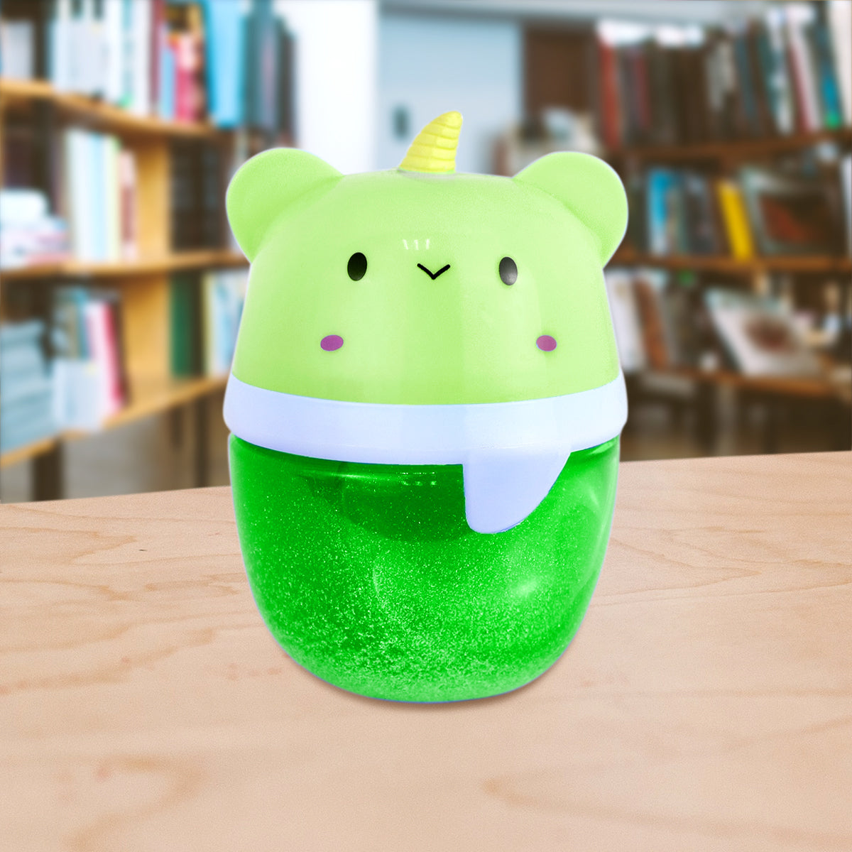 Slime color Verde, Botella en Forma de Unicornio, 200gr. – Waldo's