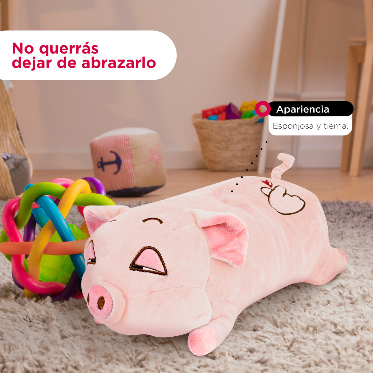 Puerquito de Peluche color Rosa – Waldo's