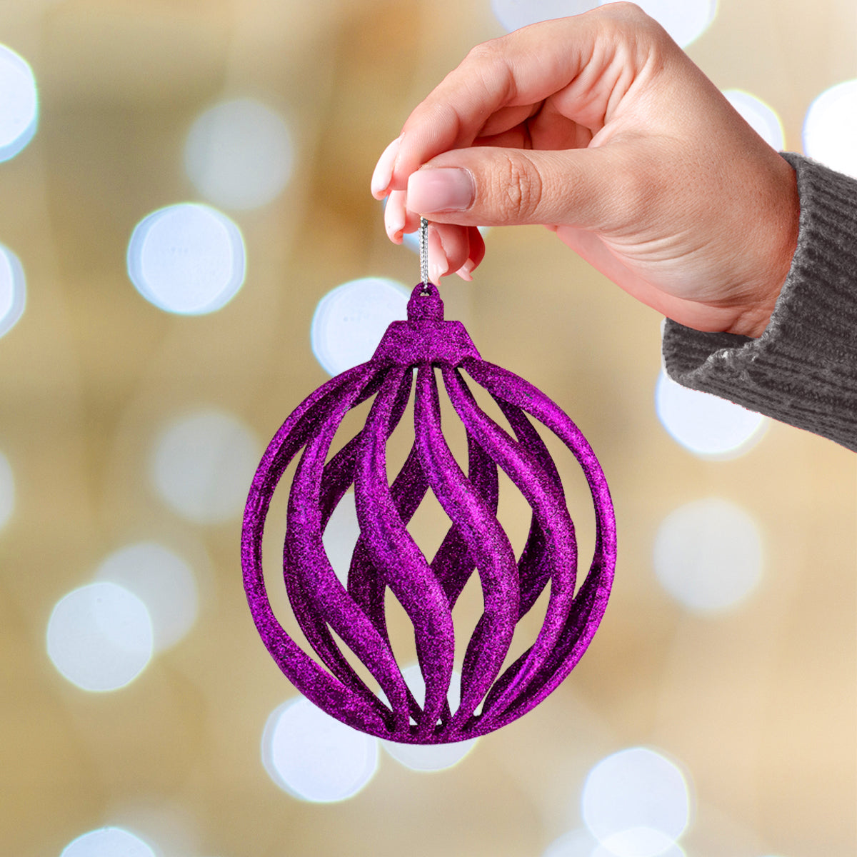 Esfera con Diamantina color Rosa, 17cm – Waldo's