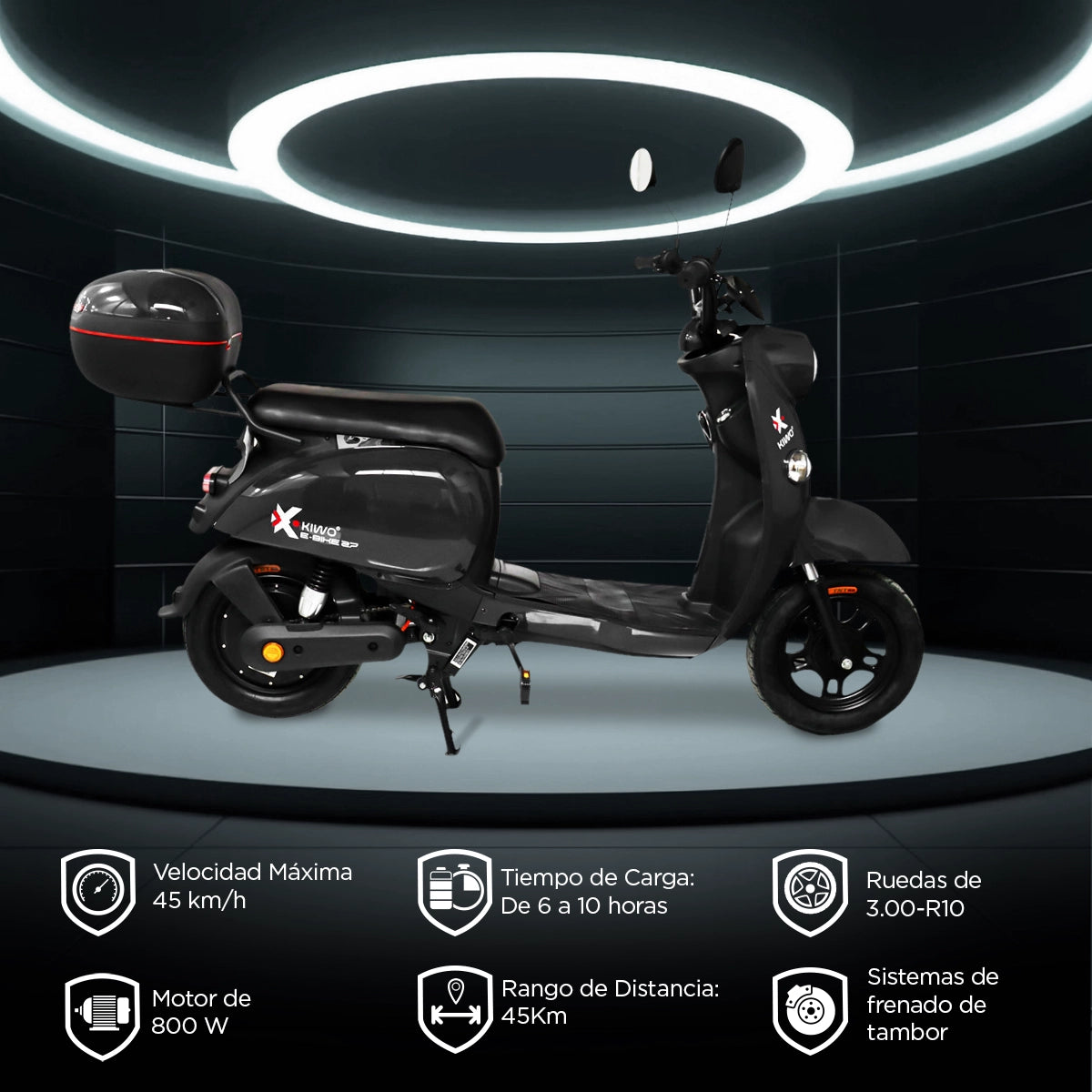 Motobici Eléctrica Kiwo E-Bike Z7, color Negro – Waldo's