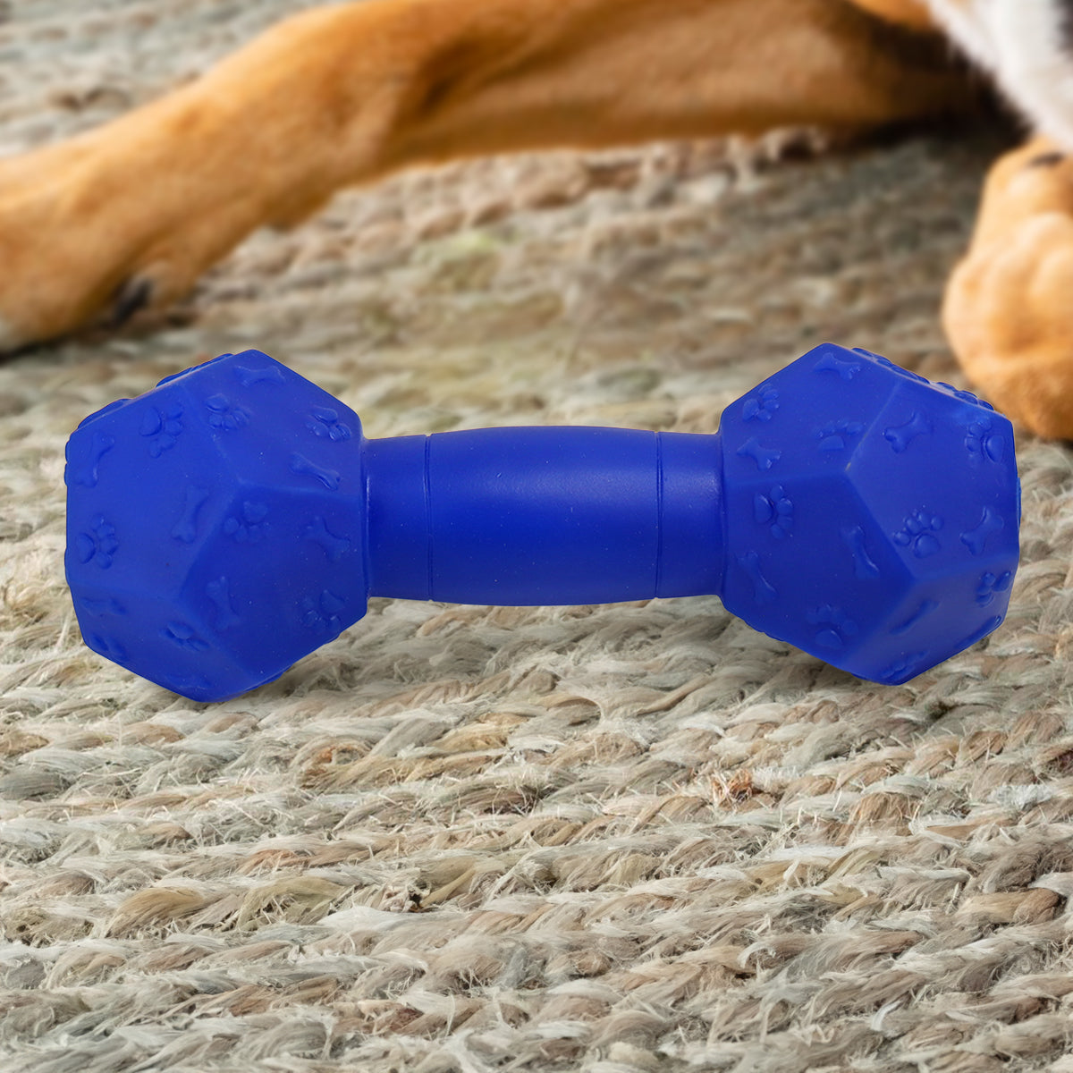 Juguete Chillón para Perro, Diseño de Huellitas, Color Azul – Waldo's