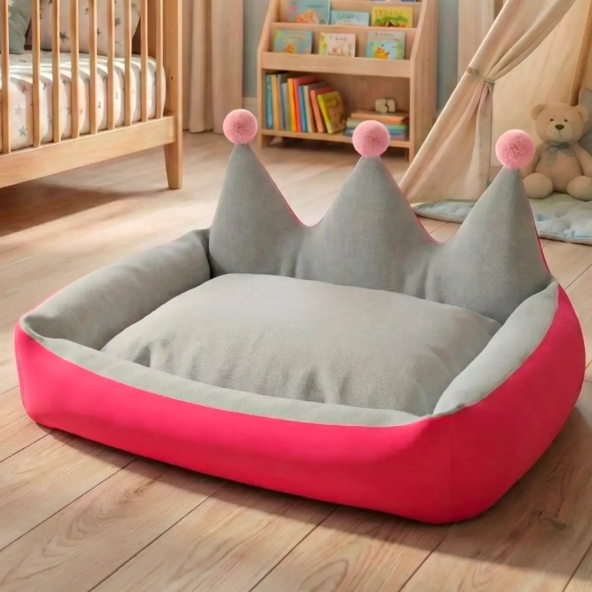Cama para Mascota en Forma de Corona, Color Crema – Waldo's