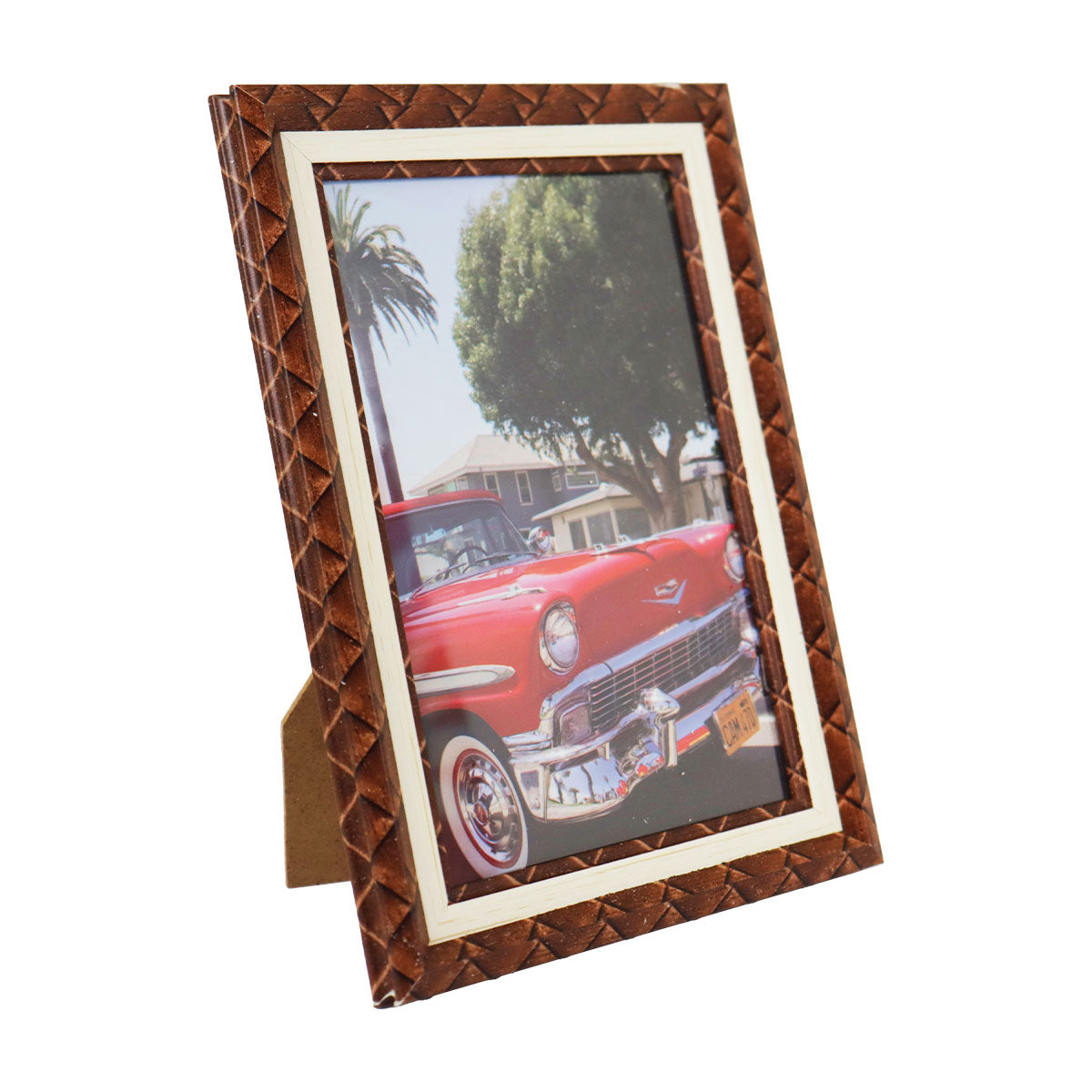 Portarretrato Triángulo, Color Café y Blanco, 10x15cm – Waldo's