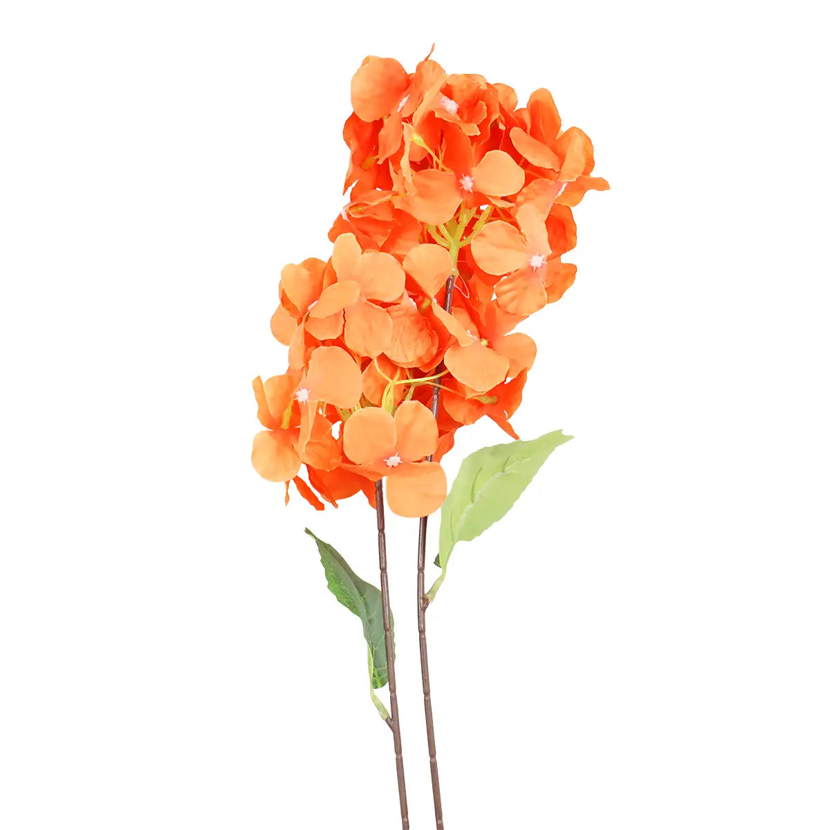 Hortensia, 2 Flores Artificiales, Color Naranja – Waldo's