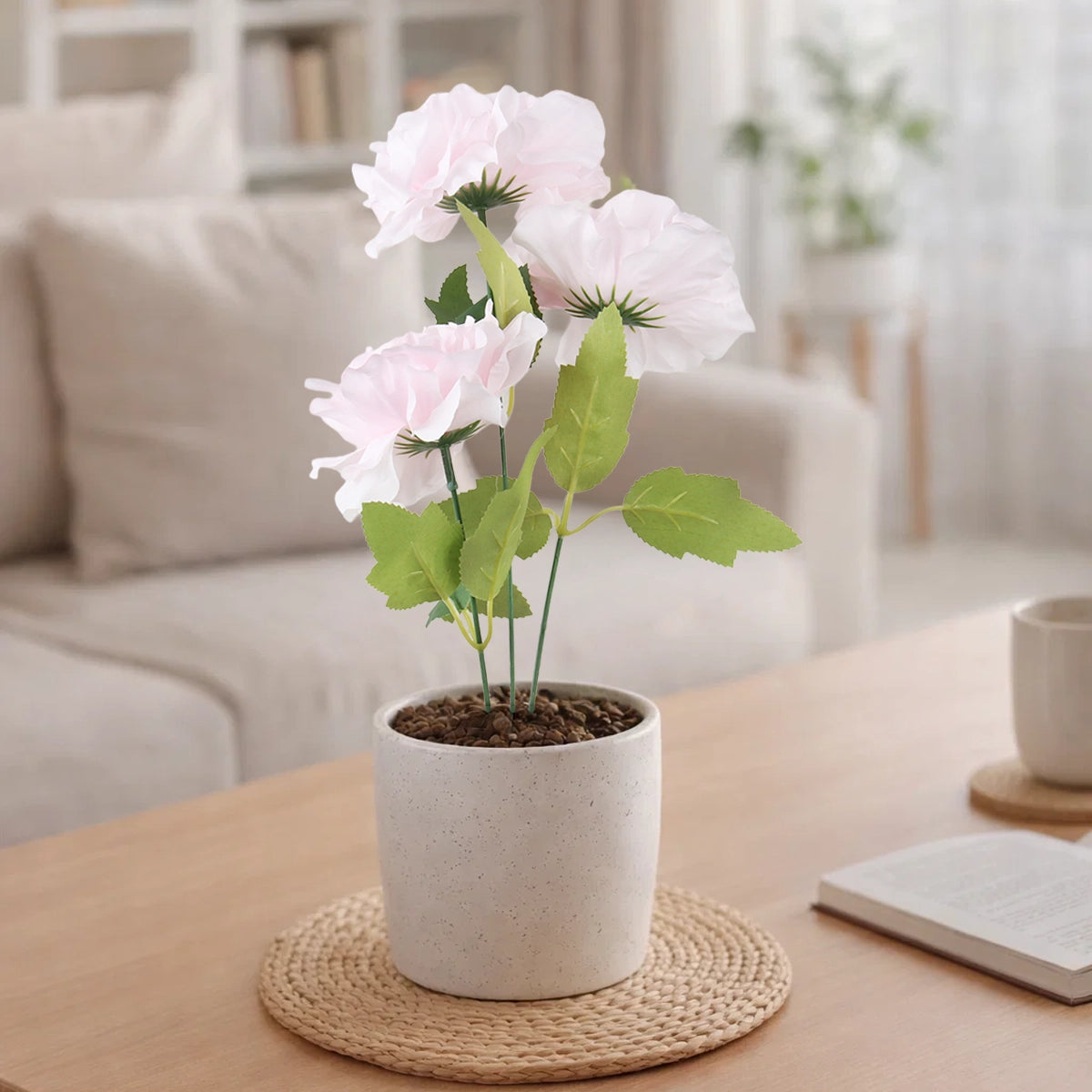 Peonia, 3 Flores Artificiales, Color Rosa – Waldo's