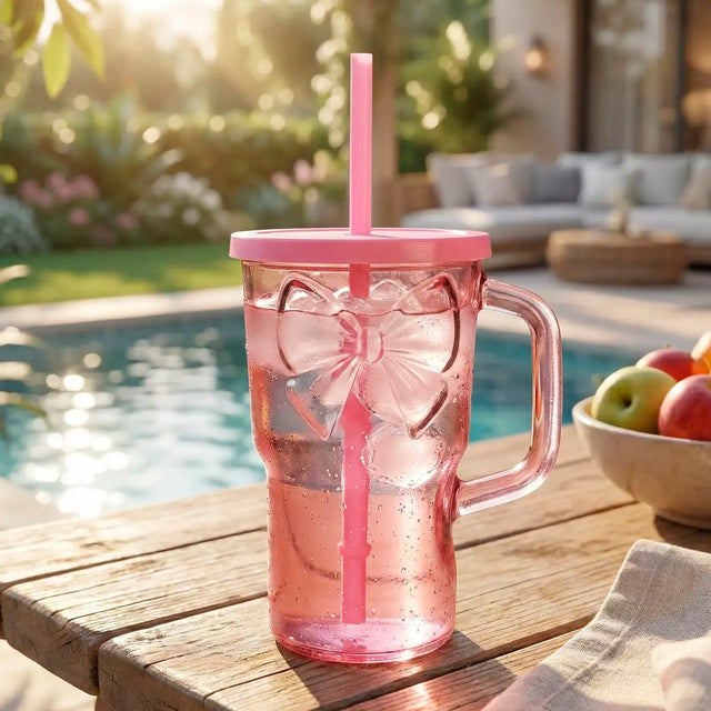 Vaso, Diseño Moño, Color Rosa, 490 ml – Waldo's