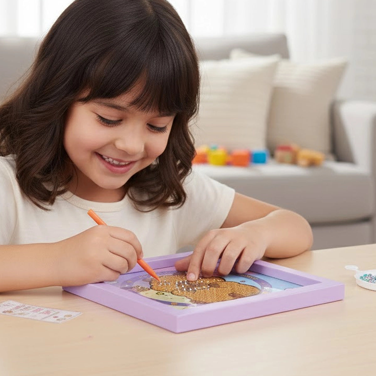 Set Marco con Cuentas DIY, Capibara, Color Morado – Waldo's