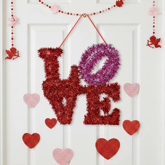 Letrero LOVE de Tinsel Decorativo, Color Rojo – Waldo's