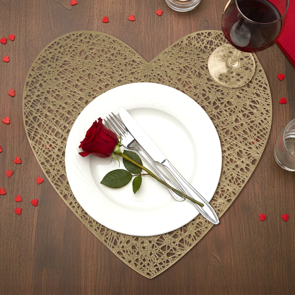 Mantel Corazón, Color Dorado – Waldo's