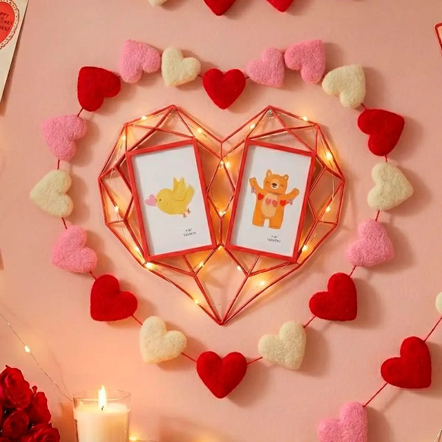 Portarretrato Corazón Geométrico, Color Rojo – Waldo's