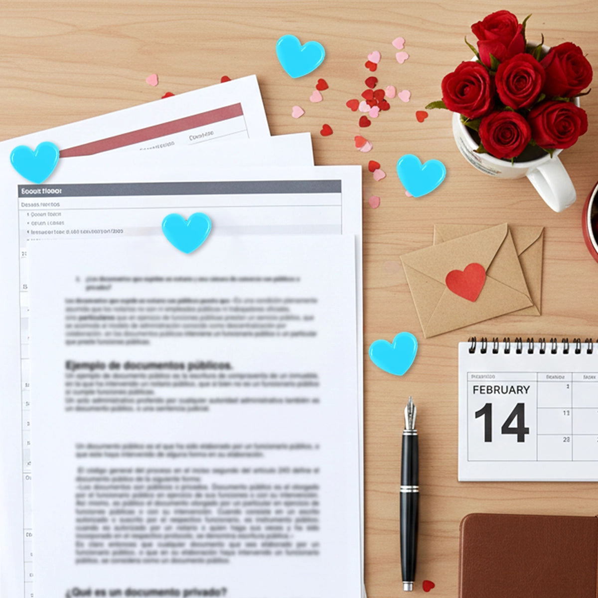 Set de Clips, Corazones, Color Azul – Waldo's