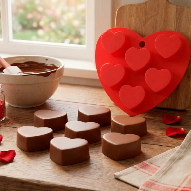 Molde de Silicón en Forma de Corazón, Color Rojo – Waldo's