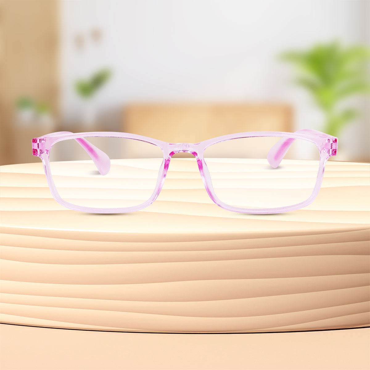 Lentes de Armazón Cuadrado color Rosa con Graduación de 2.50 – Waldo's