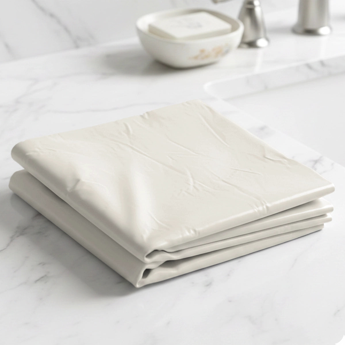 Cortina de Baño, Color Crema, Lisa – Waldo's