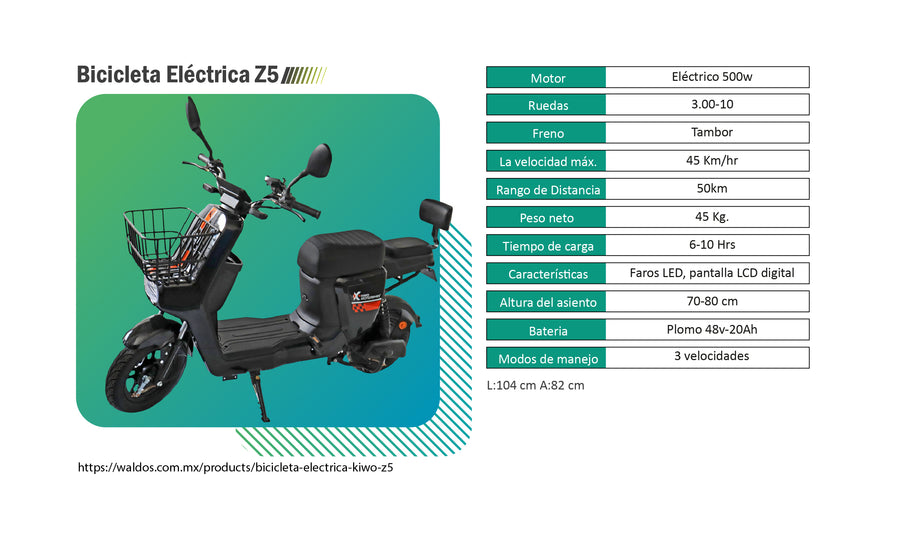Bicicleta Eléctrica Kiwo Z5 – Waldo's