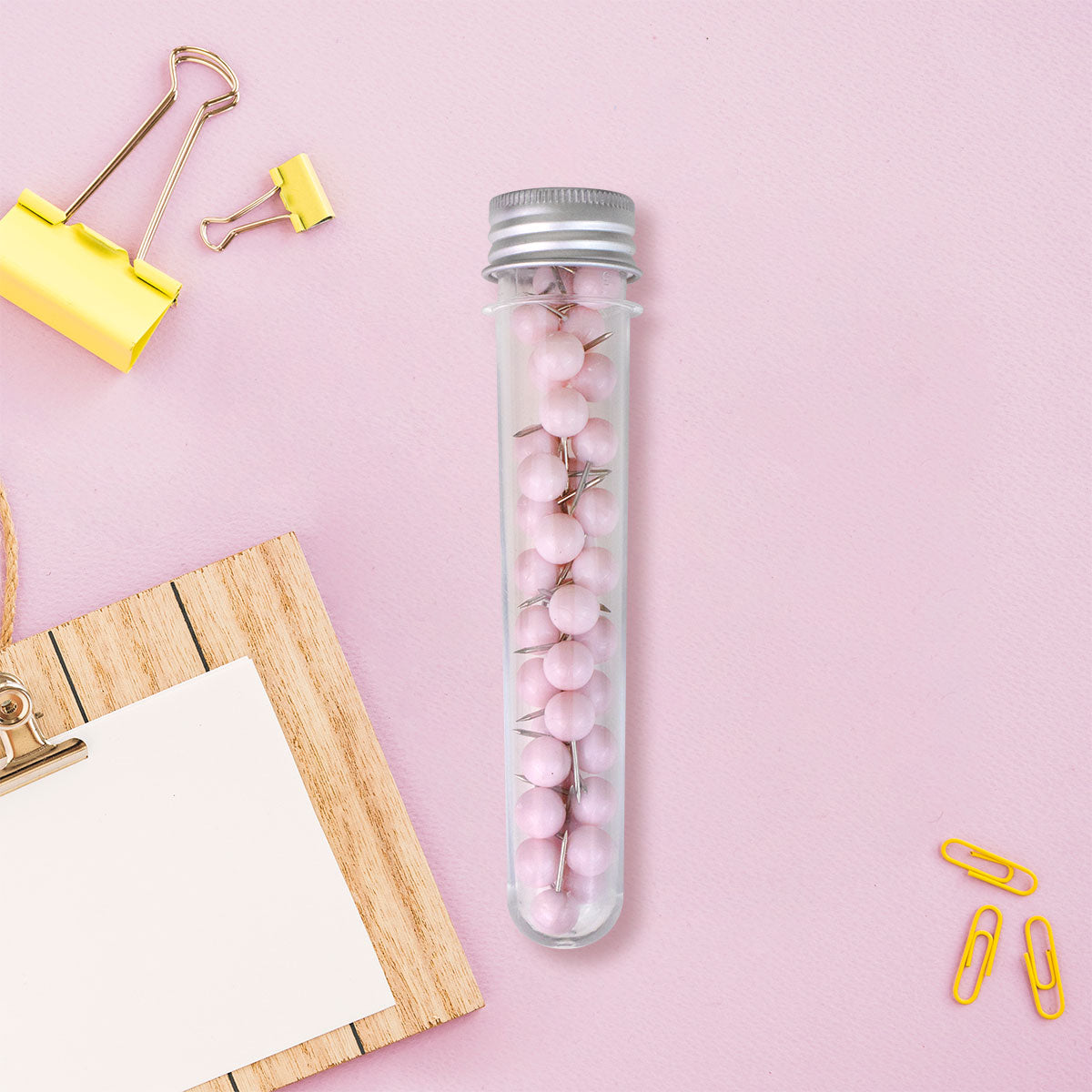 Tubo de Pin/ Chincheta Bolita color Rosa 40 pza. – Waldo's