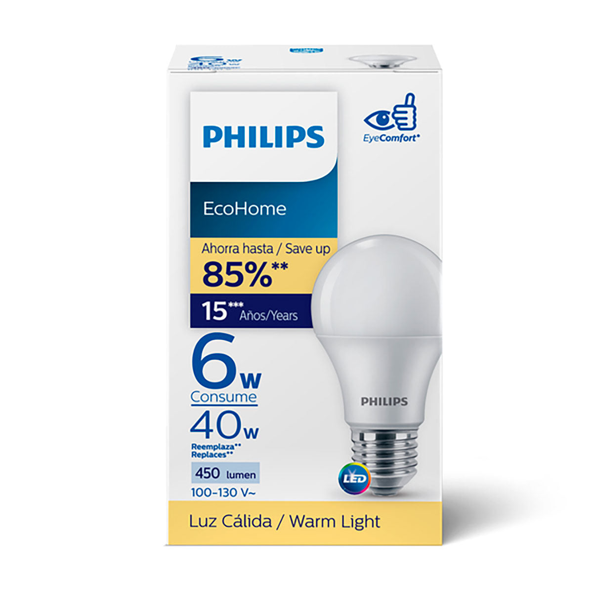 Foco PHILIPS LED EcoHome 6W – Waldo's