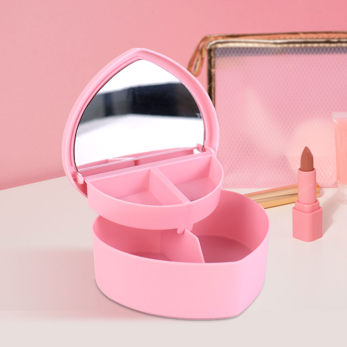 Joyero en Forma de Corazón Color Rosa – Waldo's